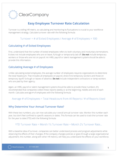 Easy Employee Turnover Rate Calculation [Printable]