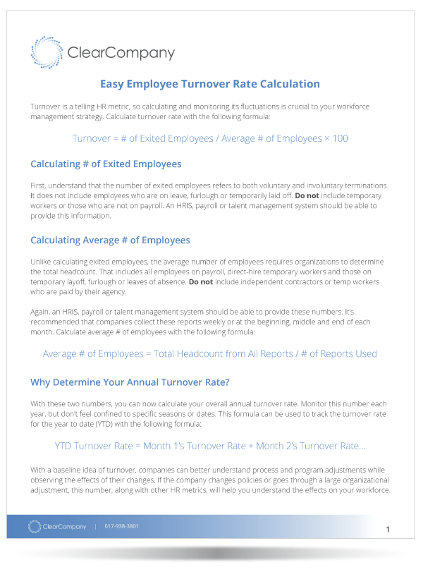 Easy Employee Turnover Rate Calculation [Printable]