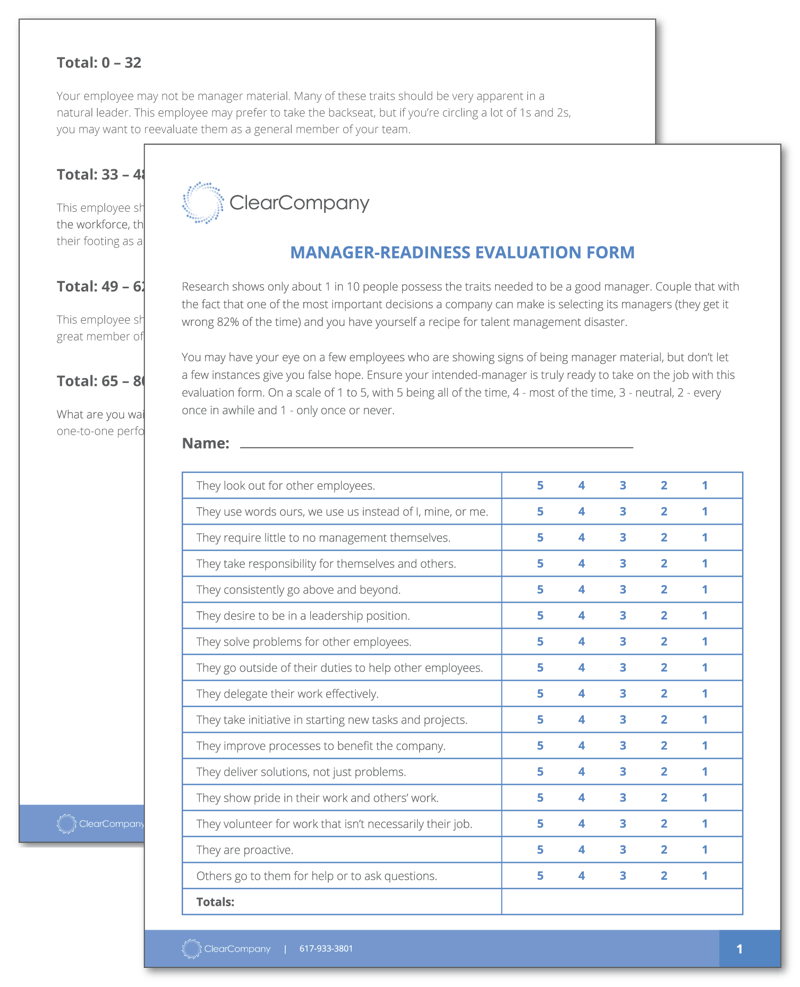 Are Your Employees Ready to be a Manager? [Evaluation Form]